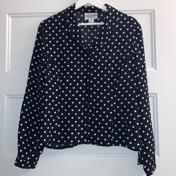 Pendleton | Tops | Pendleton Polka Dot Button Down Blouse | Poshmark